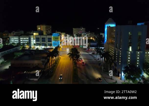 Night neon lights Miami Beach Stock Video Footage - Alamy