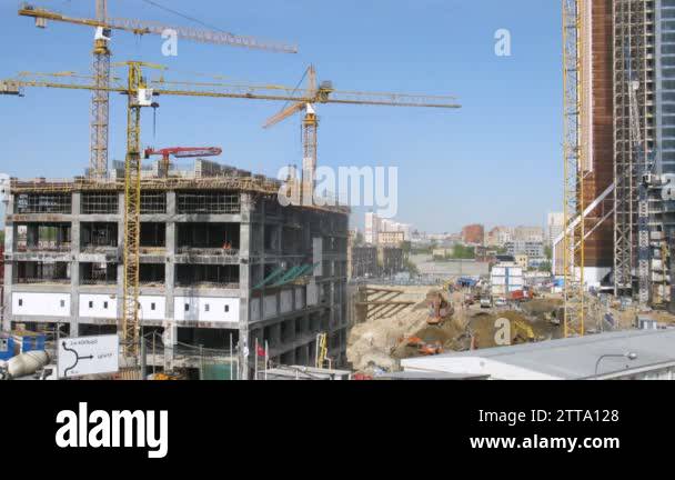Cranes stand on building skyscrapers Stock Videos & Footage - HD and 4K ...