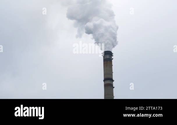 Atmospheric air pollution from industrial smoke and dioxide. Pipe smoke ...