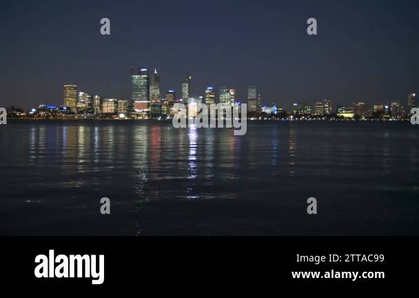 Western australia perth city skyline and swan river by night Stock ...