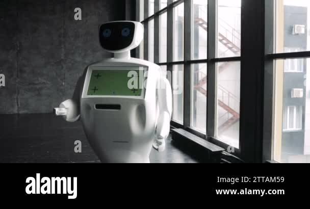 Robot man . Smart technology concept. Closeup of smart robots . Modern ...