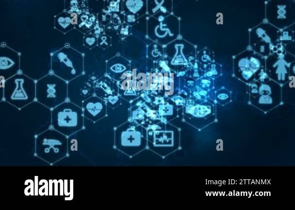 4K Abstract background Animation moving pass through dot and connection ...