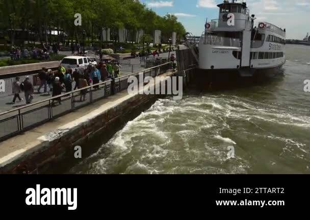 NEW YORK, circa 2017: New York City financial district and Battery Park ...