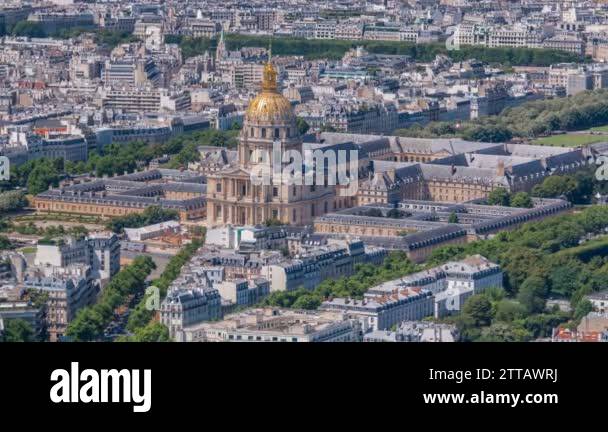 Top view of Paris skyline from observation deck of Montparnasse tower ...