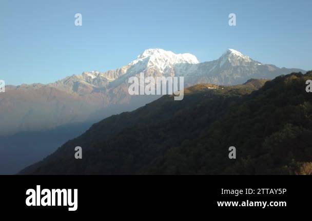 Machapuchare mountain Fishtail in Himalayas range Nepal from air 4K Stock Video Footage - Alamy