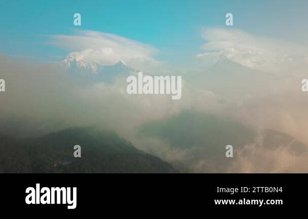 Machapuchare mountain Fishtail in Himalayas range Nepal from air 4K Stock Video Footage - Alamy