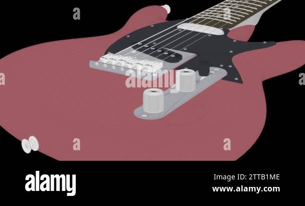 An animation which shows an electric guitar made in a cartoonish style ...