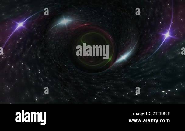 Black hole pulls in star space time funnel pit seamless loop animation ...
