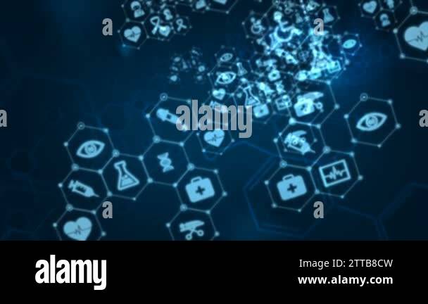 4K Abstract background Animation moving pass through dot and connection ...