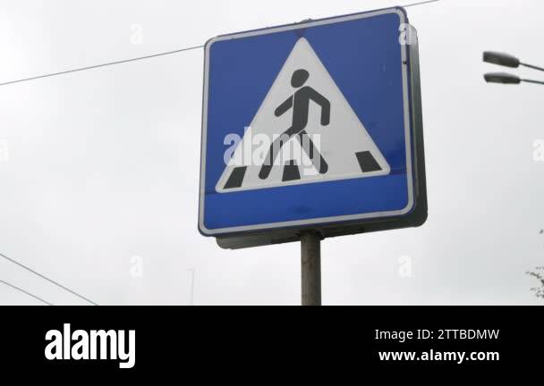 Square pedestrian crossing road sign Stock Videos & Footage - HD and 4K ...
