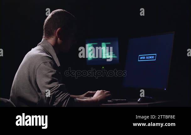 Spy enters password black background Stock Videos & Footage - HD and 4K ...