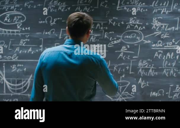 Brilliant Young Mathematician Approaches Big Blackboard and Finishes ...