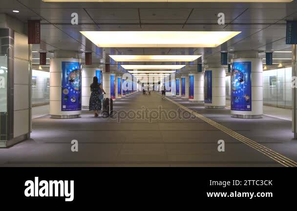 Tokyo, Japan-July 15,2017:Underground passageway beneath Gyoko-dori ...