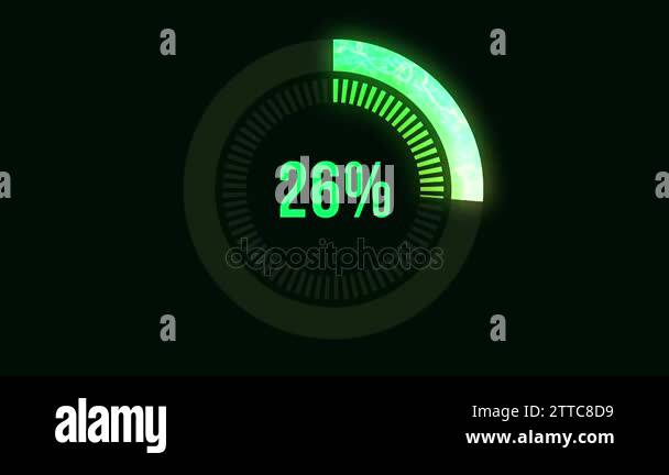 Animation Green Loading Bar With Alpha Channel 0 100 Percent Green