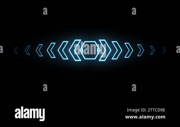 Futuristic screensaver with hex corner. HUD Heads Up Display Scanner ...