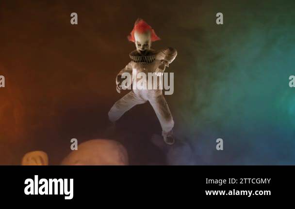 scary Halloween clown dancing render 3D Stock Video Footage - Alamy