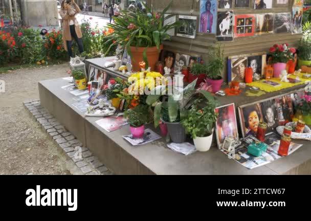 Michael Jackson fan made memorial in downtown Munich Stock Video ...