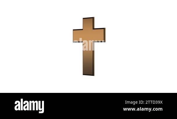 animation - 3d rotation loopable cross isolated on white background ...