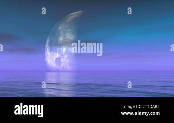 4k Moon Phases Realistic in water,timelapse of the Moon going through ...