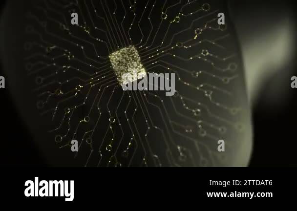 Artificial brain made of microprocessor with electrical connections and binary pulses ...