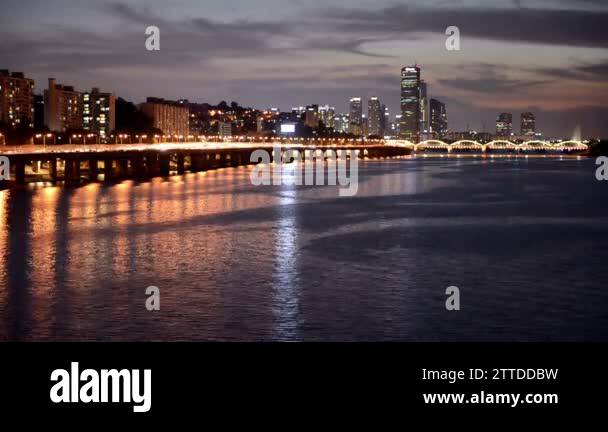 Ferry on Han river in Seoul Stock Video Footage - Alamy