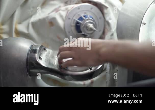 Process of fixation of ceramics disc in dental milling machine Stock ...