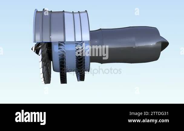 Cross section of turbofan jet engine with alpha channel Stock Video ...