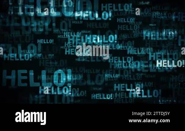 4k Hello Message Background Loop/ Animation of hello message word ...
