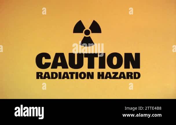 Caution Hazard Icon On Bad Old Film Tape/ Animation of a caution ...