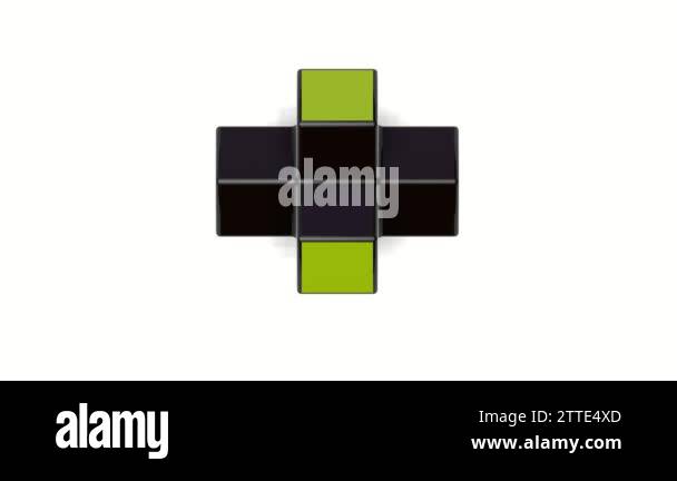 rotating dark cruciform shapes with yellow edges. abstract animation ...