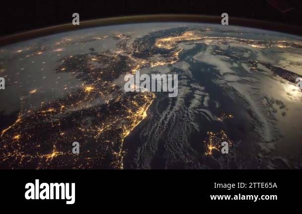Space view above planet Earth:Atlantic Ocean, Balearic and ...