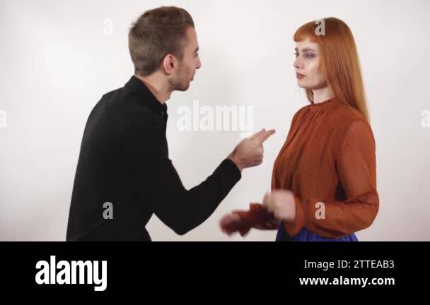 Aggressive man grabbed womans hair and yell at girl, female with long ...