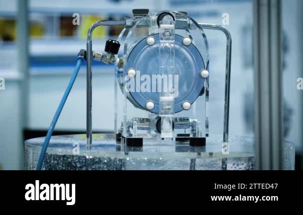 fluid double chamber valve. Equipment of the chemical laboratory for ...