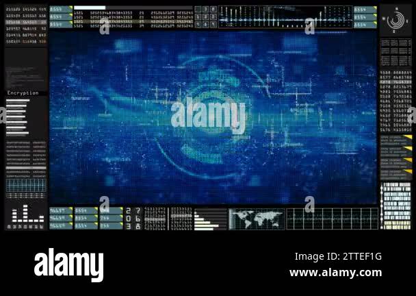 Hi-Tech HUD digital display information holographic background. Motion ...