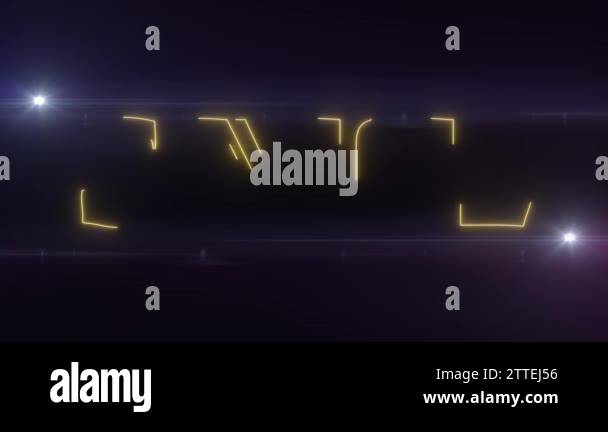 yellow lazer neon SALE text with shiny light optical flares animation ...