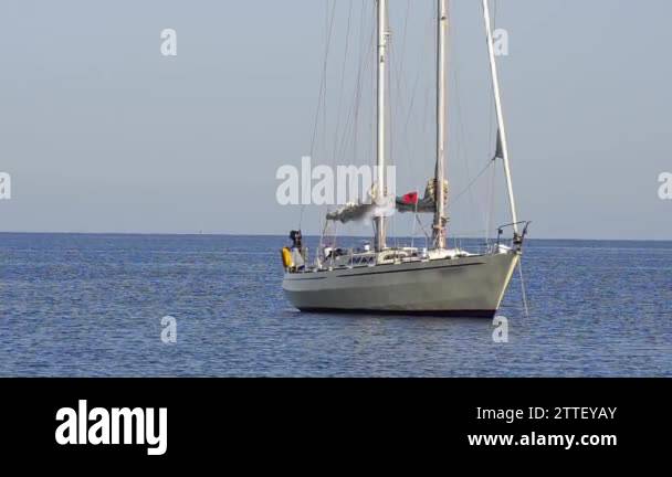 Sailboat blue white sails gliding Stock Videos & Footage - HD and 4K ...