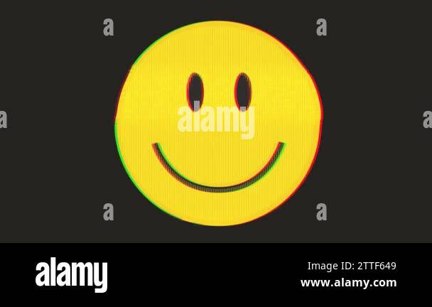 Smiley Icon Switching From Happy To Sad With Glitch Effect/ Animation ...