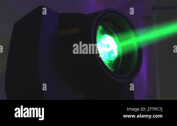 Stage lights at the concert with fog, Stage lights on a console ...