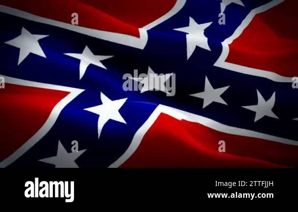 Dixie flag video waving in wind. Realistic Rebel Flag background ...