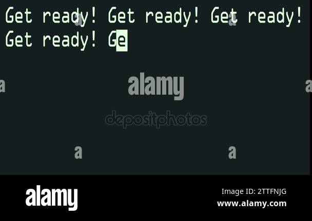 many get ready words text typing writing on old computer lcd led tube ...