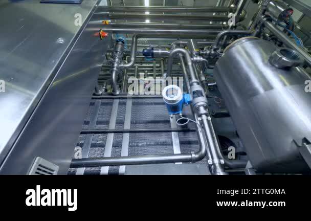 High-pressure tanks connected to pipes and control units. 4K Stock ...
