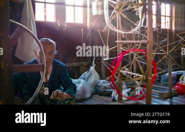 Textile machine handmade ancient textile and textile machinery Stock ...