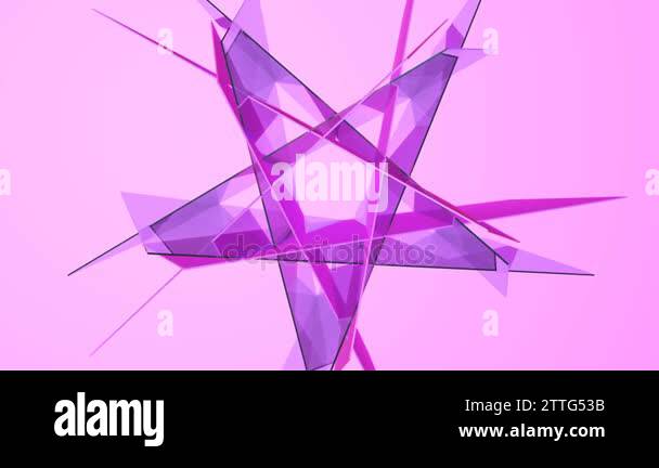 Pink animated background of rotating plates simulating glass surface ...