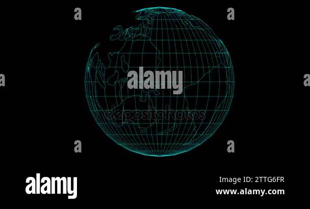Rotating model of the continents of planet earth , alpha channel Stock ...