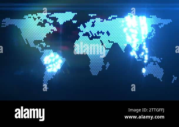 Digital world map animation, seamless loop Stock Video Footage - Alamy