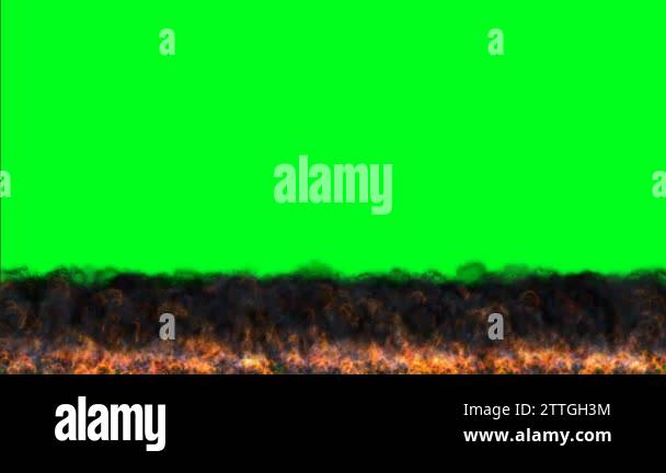 Dark Fire Flames Burn Movement On Chroma Key Green Screen Stock Video ...