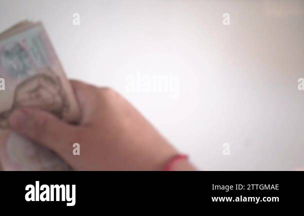 Close up hands counting of thousansds Thai baht money.Close up Human ...