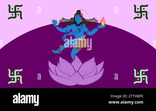 Lord Shiva Standing in a Lotus Flower Stock Video Footage - Alamy