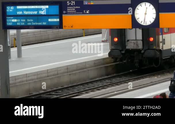 Munich, Germany - December 2, 2018: The electronic board of arriving ...