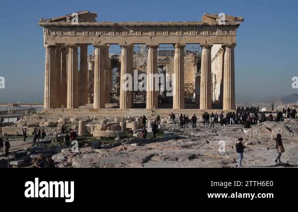 Acropolis of Athens, Greece, with the Parthenon Temple. Famous old ...